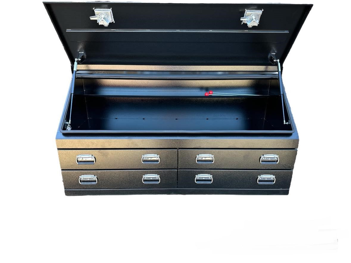 4 DRAWER 1500MM BLACK ANGLED HEAVY DUTY TOOL BOX - Stafford Welding