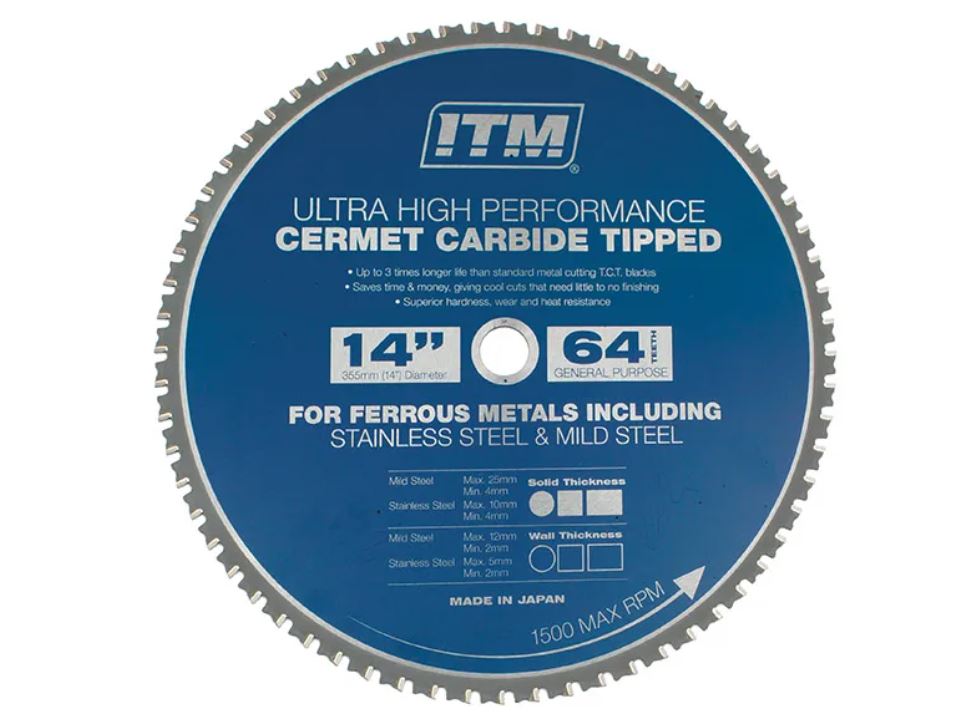 ITM 350MM CERMET CARBIDE METAL CUTTING BLADE, 64T - Stafford Welding