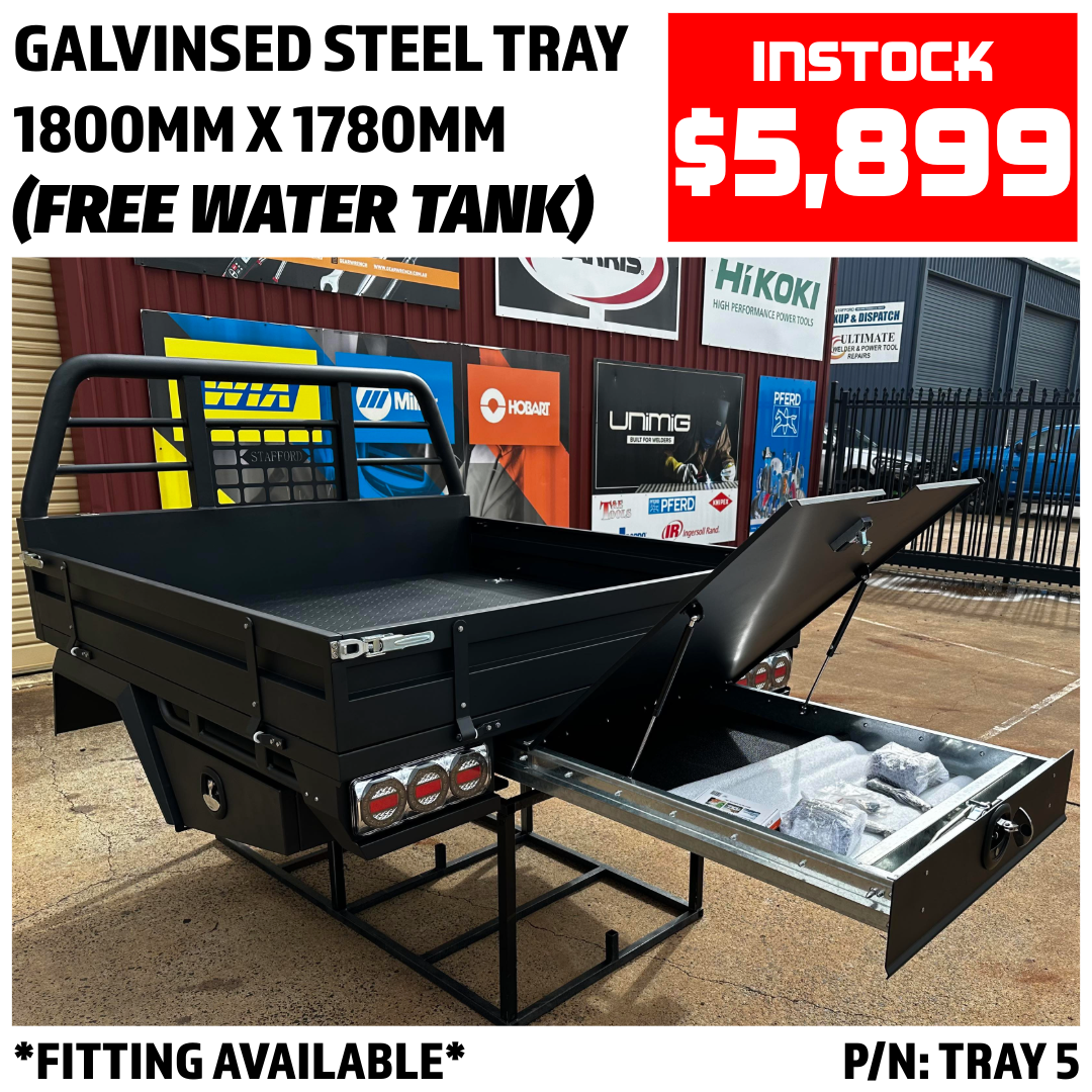 STAFFORD 1800MM DUAL CAB UTE TRAY PACKAGE STEEL (25L WATER TANK & PUMP ...